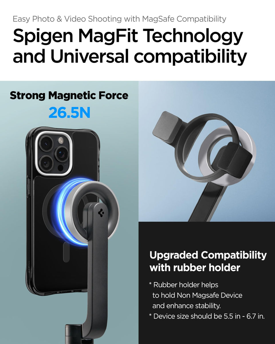 Spigen S572 Selfie Stick Tripod, [Light Weight] [Wireless Bluetooth Remote] Enhanced Stability ...